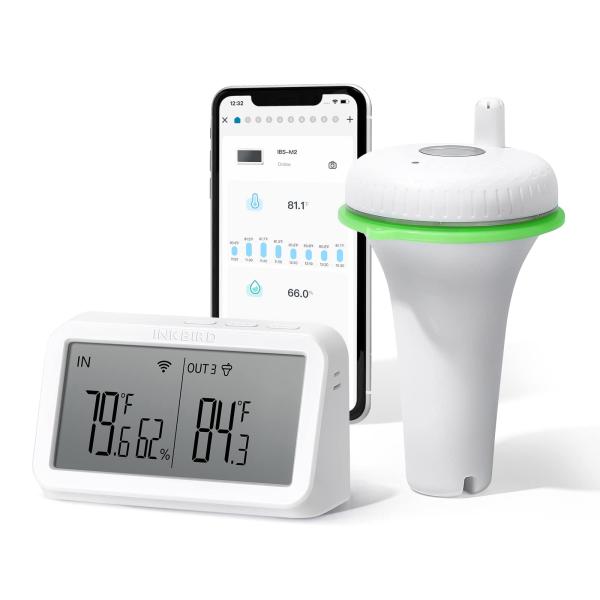 サイズ：IBS-P02R WIFI【Wi-Fiハブ】ハブはINKBIRDのワイヤレス/Bluetooth温度計・湿度計を最大9台まで同時に接続できます。ハブ本体も温湿度センサーを内蔵して、大画面設計により9チャンネルの温湿度データを交互に表...