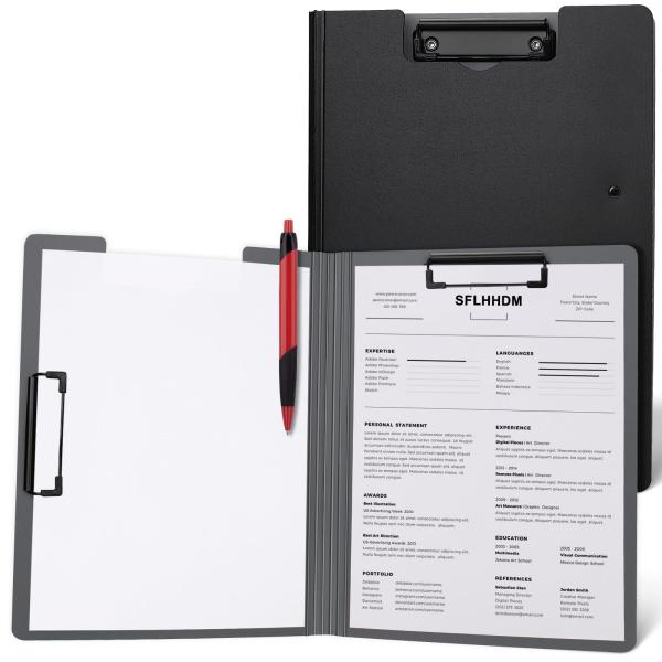 カラー：ブラック-１枚サイズ：ダブルクリップ A4/A3適用折りたためる可能なクリップボード：360°折り返せる横開きタイプ。横方向の折り返しにより、メモパッドのように書き込みがしやすい。【ダブルクリップ設計】ファイルの両面各クリップがあり...