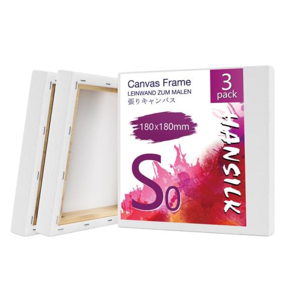 カラー：ホワイトサイズ：S0【3枚】【製品仕様と個別梱包】S0-3サイズ（180mm×180mm）3個セット。素材は綿化繊混紡、木枠は杉材を使用しており、クサビが付属しています。各製品は個別に梱包されており、安全にお届けいたします。【高品質...