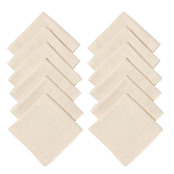 カラー：ベージュサイズ：20cmx20cm安心なオーガニックガーゼ。洗いほど柔らかくなる。有機栽培され、加工の過程でも化学処理をせずにつくられた綿。お名前タグ付き！保育園の入園準備に！4重ガーゼ！ 4倍吸水量?速乾性も優れます！12枚セット...