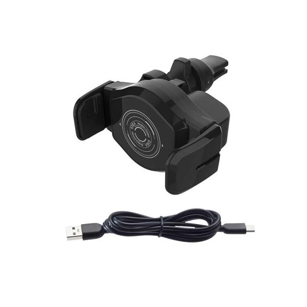 カラー：ブラック車内で邪魔にならない超コンパクトサイズのワイヤレス充電ホルダー