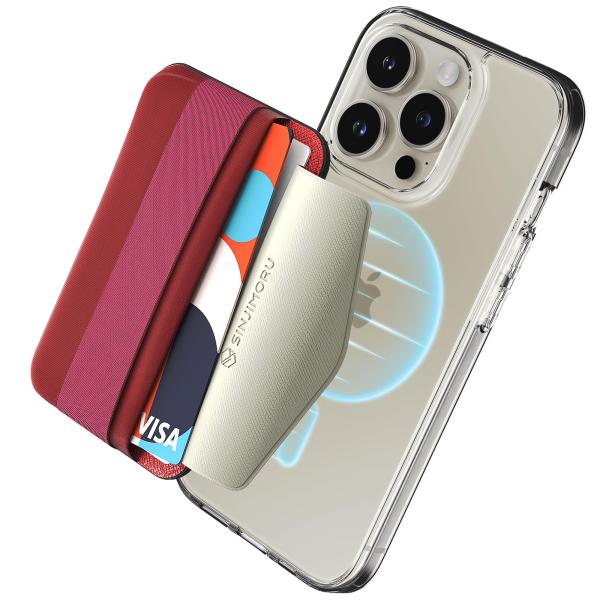 カラー：レッドサイズ：Wallet for MagSafeスタイル：ファブリック【シリコンパッドのマグセーフウォレット】 22年にアップデートされたシリコンパッドで滑り止め機能を追加しました。シリコンシートで製品が回ったり、外したりすること...