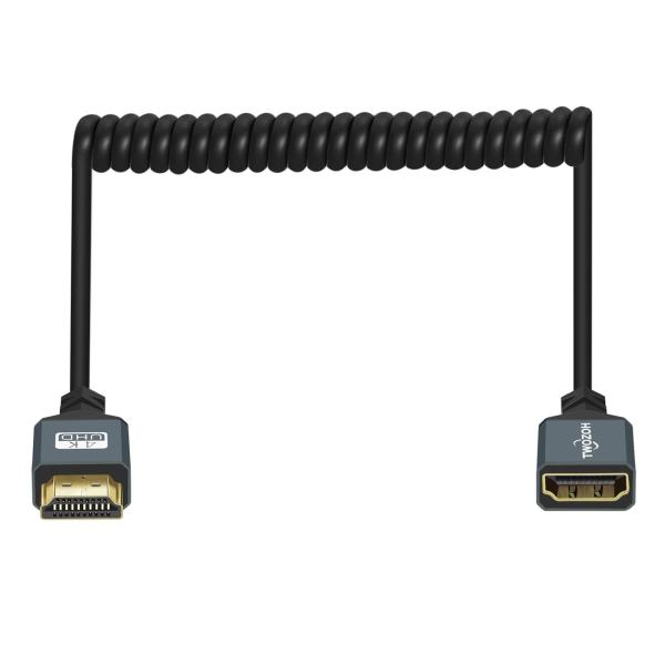 カラー：4Kコイル。サイズ：COILED【HDMI 延長ケーブル長】HDMI オス- HDMIメス ケーブル ストレッチスプリングケーブル自然状態長さ:0.3ｍ、最大伸長長さ：1.5ｍ。　【注意】 本HDMIケーブルは、HDMI オス- H...