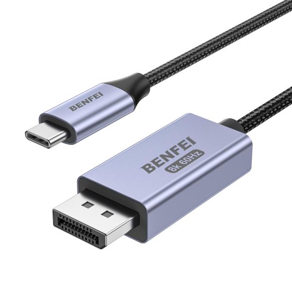 ?【双方向8Kビデオソリューション】：BENFEIのケーブルは、USB Type-CソースからDisplayPortモニターへの双方向ビデオ/オーディオ転送、およびDisplayPortからUSB Type-Cモニターへの双方向ビデオ/オー...