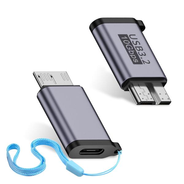 カラー：グレースタイル：USB C - Micro Bアダプター。幅広い用途: こusb c to micro b 延長アダプタを使用してポータブルUSB 3.0ハードドライブをラップに接続することで、ハードドライブでビデオ/写真/文書を迅...