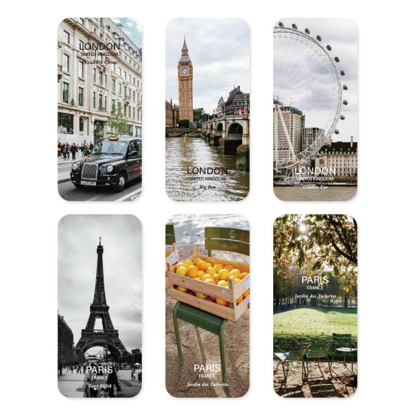 カラー：Capture the life London Paris 6P素材 : アクリルです構成:それぞれ異なるデザインのブックマーク6Pですサイズ : W 5.5 x 12 (cm)ブックマークの端が丸みを帯びているため、安全に使用でき...