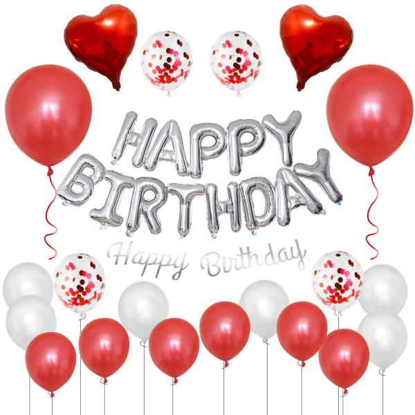 カラー：レッド誕生日のお祝いを盛り上げてくれるハッピーバースデーバルーンセット！お友達や大切な人の誕生日サプライズ。思い出に残るとっておきサプライズとして、お部屋の中を風船でいっぱいにする演出はいかがですか？内容量（取り扱い：対象年齢6＋以...