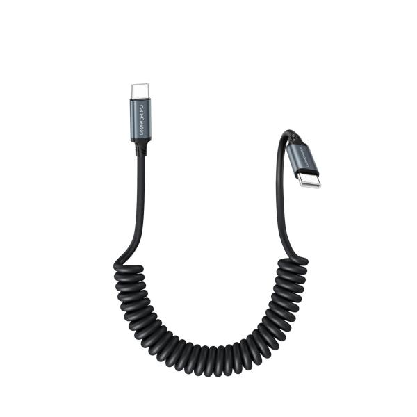 サイズ：0.46M~1.2M(PVC）スタイル：USB2.0 Type CM to CM Cable【伸縮可能なUSB C to USB C快速充電ケーブル】本アンドロイド自動車USB Cケーブルは伸縮可能で、絡み合いがなく、結び目がなく、...