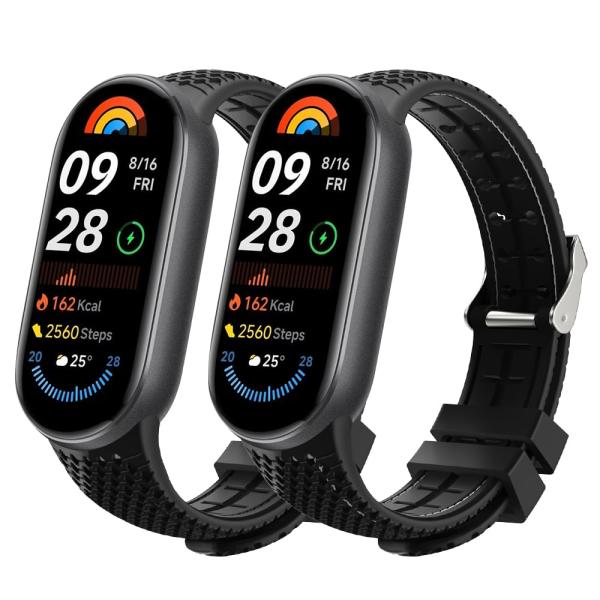 カラー：ブラック＋ブラックグレー適用機種 Xiaomi Smart Band 9及びXiaomi Smart Band 8のみに対応する交換用ベルトです。他の機種に適用出来ません。購入前に機種をご確認ください。高級シリコン材質耐久性に優れる...