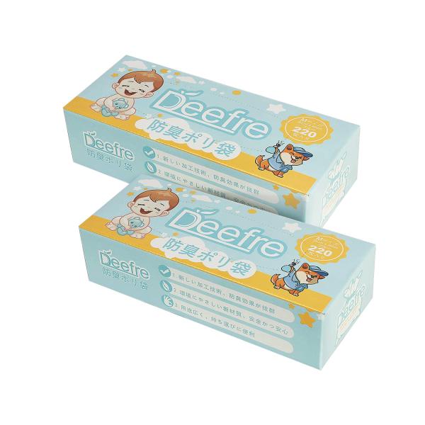 カラー：ブルーサイズ：Mx2個【驚異の脱臭効果】収容物からの臭気の透過を抑制するバリア層を有し、数日放置されても嫌なニオイが漏れません。子供のオムツ処理やペットの汚物始末など、様々なシーンで大活躍。【高品質素材】共押出し法により0.02mm...