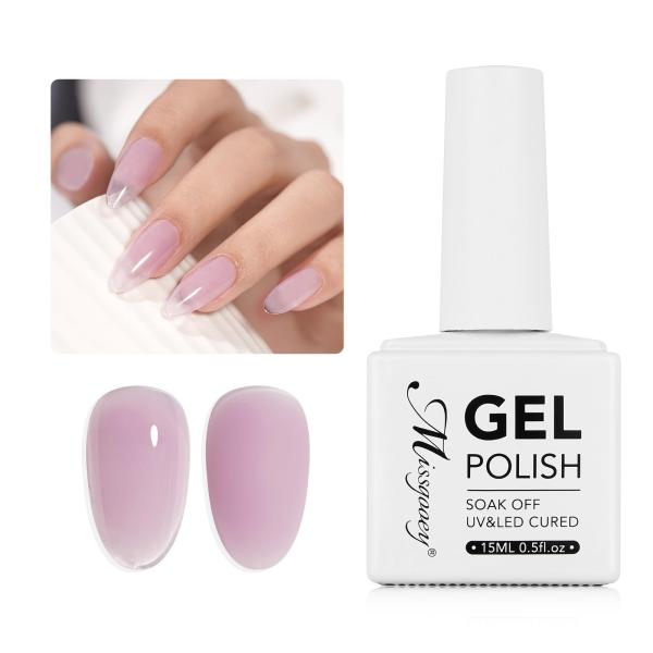 カラー：淡い紫＆ぷっくり【MISSGOOEY多機能ジェルネイルが登場！】本製品はベースジェルが不要で、MISSGOOEYの多機能ジェルネイルを1〜2層塗り、最後にコートを仕上げるだけで、長持ちし、ふっくらとした美しいネイルが簡単に完成します...