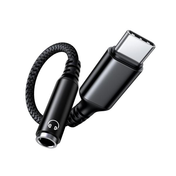 カラー：ブラック【DAC内蔵で超高音質を】Highwings イヤホンジャック変換USB Type-C 3.5mmは強力な統合 DAC チップを内蔵して最大16Bit /48KHz (DAC)のオーディオ出力を実現。USB C オーディオ ...