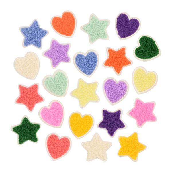 カラー：様式23スタイル：デコラティブ・アジアン・ワンダフル【22個お得セット】大人気な刺繍ワッペンセット、多様なモチーフがあり、星とハート（立体感と光沢が有り高級なイメージ）【幅広い用途】Tシャツ、ジーンズ、タオル、毛布、バッグ、帽子、手...