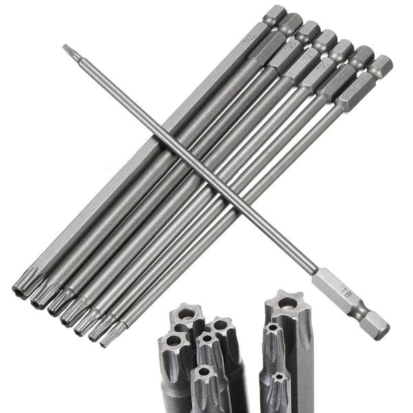 サイズ：150MMサイズ：T8,T10,T15,T20,T25,T27,T30,T40素材：S2合金鋼。 長さ：150mm 。軸径:6.35mm六角軸強力な磁気、それを使用すると簡単にネジを吸うことができます。高い精度と磁気付きます。このト...