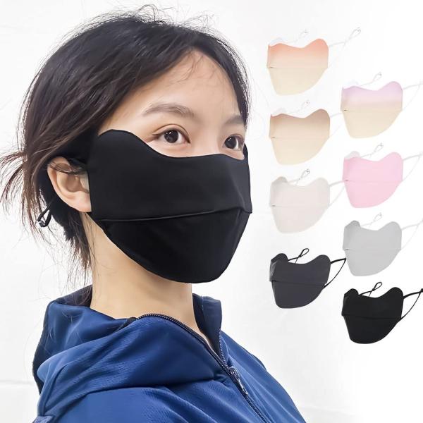 カラー：ブラック【紫外線対策】夏の紫外線を有効的にカットするフェイスガードです。日焼け止めに頼らなくてもサッと着けるだけで簡単に紫外線対策ができます。業界最高水準の紫外線防止効果で徹底的にお肌を守ります。【冷感＆涼しい素材】接触冷感素材で作...