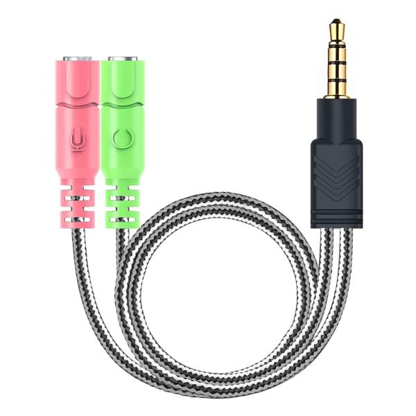 カラー：3.5mmアダプタケーブル-20CMサイズ：2in1-20cm【3極 4極 変換】3.5mm 3極ミニジャック（イヤホン/緑、マイク/ピンク）-4極3.5mmミニプラグ。当ヘッドセット用変換アダプタを使えば、音楽を聞く、歌を歌う及び...