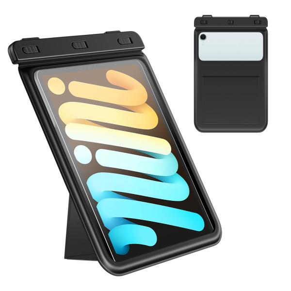 カラー：Black-8.5in8.5インチまでのタブレット適用8.5インチまでのタブレット用スタンド仕様の透明防水ケースです。iPad Mini 6 2021、iPad mini 5 2019、iPad Mini4、iPad Mini3、i...