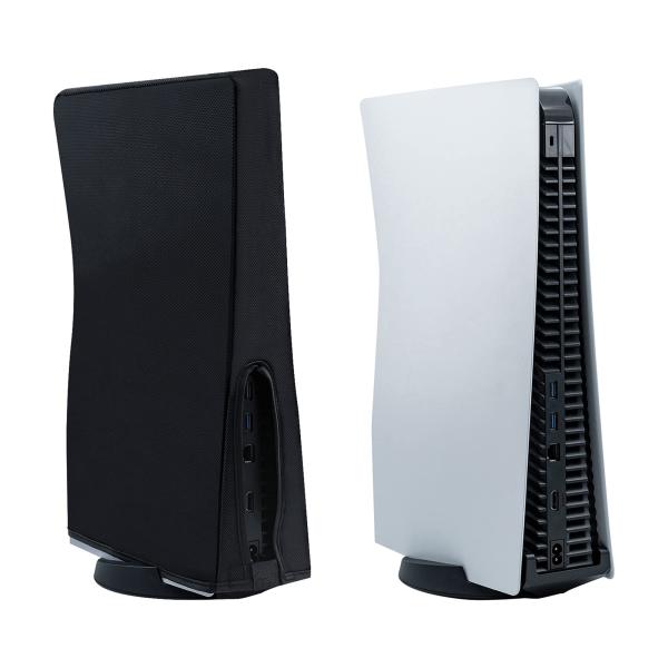 カラー：ブラック対応機種：PS5通常版（UHD）とデジタル版（立位）用に特別に設計され防塵カバーです。2023.11新型PS5 Slimには対応しておりません，ご注意ください高品質素材：耐久性と耐衝撃性に優れた1680Dナイロン布を採用し、...