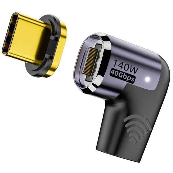 カラー：メタルスタイル：140W L字型1個入り(磁気)?【アップグレード140W】：USB Cマグネットアダプターは5V/3A-28V/5A、最大140WのUSB電力供給を実現でき、お使いのデバイスに最速の充電を提供します。?【24ピン磁...