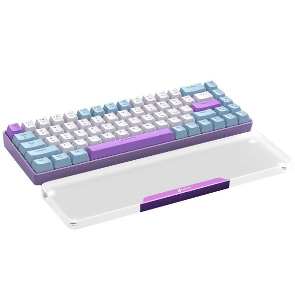 カラー：パープルサイズ：60％【透明アクリルハンドレスト】リストレストの材質はアクリルで、透明なデザインはリストレストをよりファッショナブルで美しく見せます。