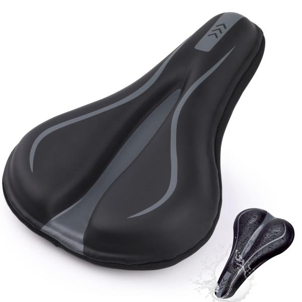 カラー：グレー適応サドルサイズ：商品サイズ：縦28cm×幅18cm。適用サドルの長さ：25-27cm，適用サドルの幅：14-16cm。マウンテンバイク、ロードバイク、クロスバイクなどのスポーツ自転車用の細身のサドルに適用しています。※ サド...
