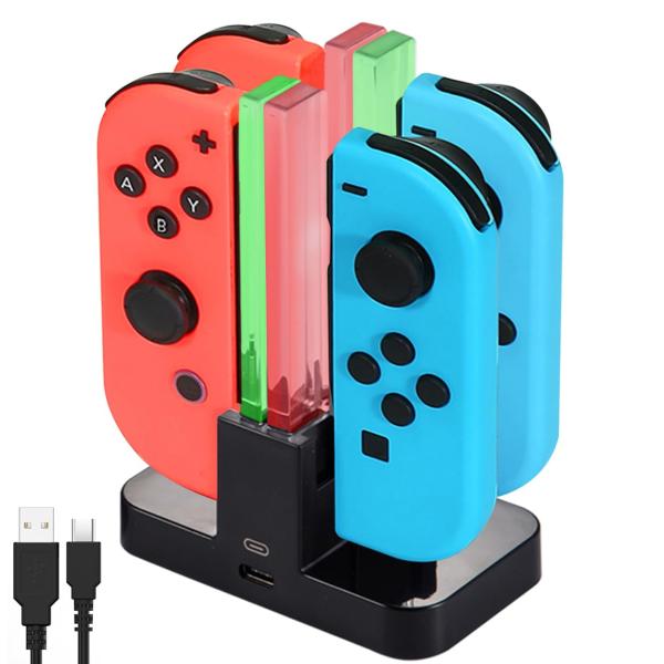 サイズ：4つの充電スロ【Nintendo Switch Joy-Con専用充電器】Nintendo Switch Joy-Conコントロー ラー専用の充電器です。(Switch、Joy-Conは含まれません。）【より速く、より安全な充電】T...