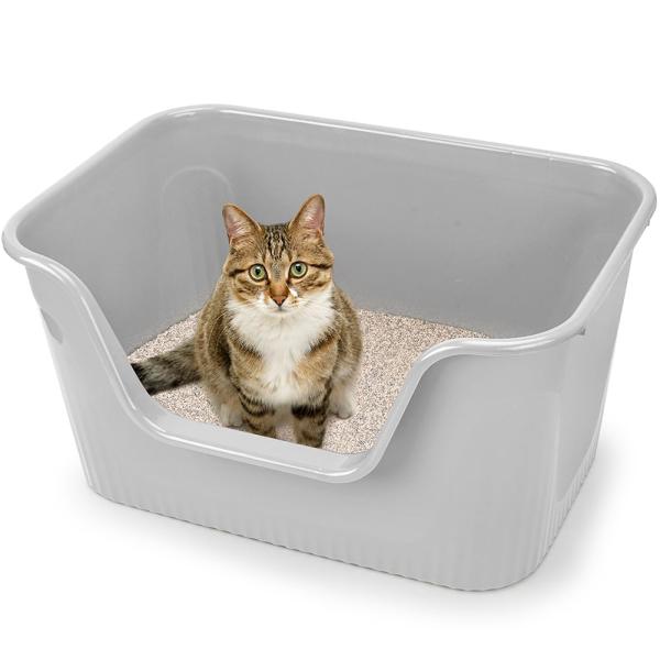 カラー：グレーサイズ：54.5×41×26.5cmスタイル：家居??大型猫でも多猫でもゆったり使用できる特大サイズの猫トイレです。サイズ(約)：幅54.5×奥41×高26.5cm 材質：ポリプロピレン 猫が出入りしやすいオープンタイプの猫ト...