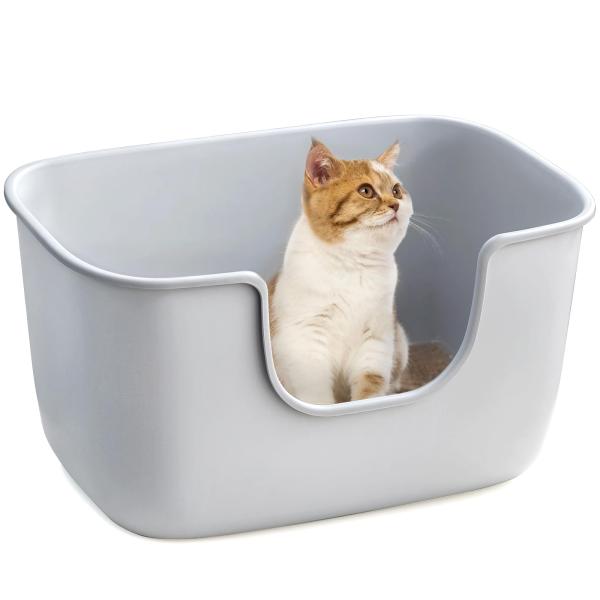 カラー：グレーサイズ：56.5×37.5×30cmスタイル：シンプル太めの猫でもゆったり使用できる大型猫トイレです。サイズ(約)：幅56.5×奥37.5×高30cm 猫が出入りしやすいオープンタイプの猫トイレです開放的でお掃除しやすい。フタ...