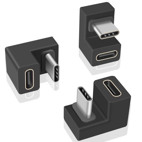 カラー：ブラック【USB C 180度アダプター】: 180度のUSB Cデザインが特徴で、充電ケーブルが曲がるのを防ぎ、充電ケーブルを隠すのに理想的で、快適なゲーム体験をサポートします。【USB C U字型アダプター】: 通常、厚さ4.7...