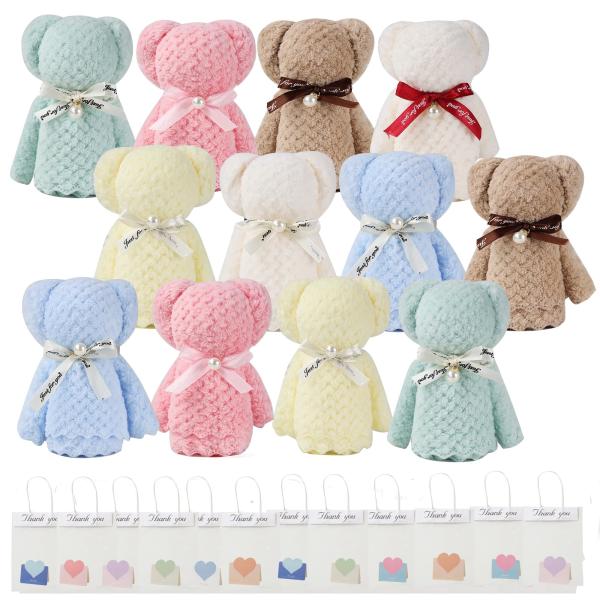 カラー：パールくまさん+メッセージカード+opp透明手提げ袋 12セットサイズ：9*13ｃｍスタイル：かわいいセット内容：パールくまタオル×12セット、opp透明手提げ袋サイズ×12セット、メッセージカード×12セットカラー：イエ ロー、ピ...