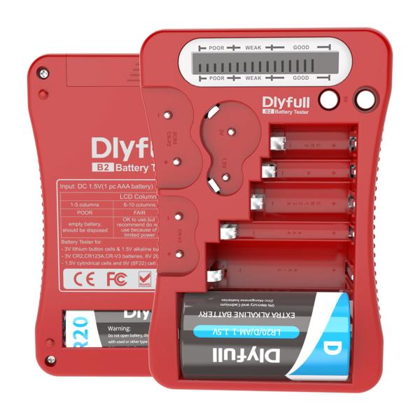 カラー：赤スタイル：コンパクト★ 高い互換性: 単三、単三、C、CR123A、D、9V、N、CR2、CRV3、2CR5、CR-P2 円筒形電池テストだけでなく、様々なボタン電池のチェックにも適しています。