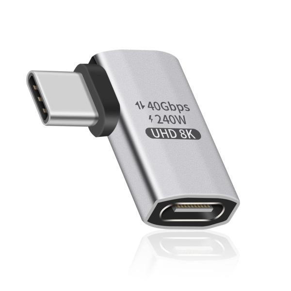カラー：USB C L字 変換アダプタUSB Type-c 変換アダプターL字型：240W 90度 usb cは35Wと100Wアダプターのアップグレード版で、最大240W（5V/3A-20V/5A）の急速充電をサポートし、USB-C電源デ...