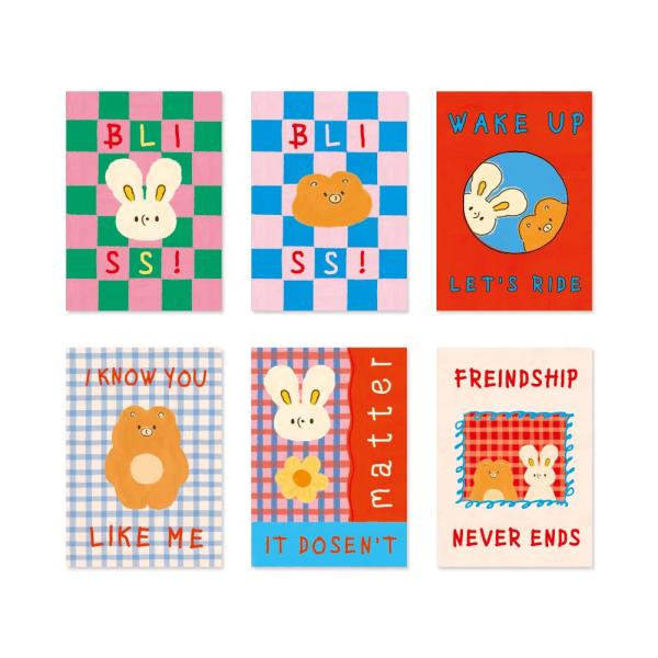 カラー：Mini Unmatched Friends Line Note 6P B SET製品サイズ : 10.5x14.8 (cm)ラインノートでできていて、筆記に便利に使用できます。ノートは48ページで構成されています。カバーデザインは...