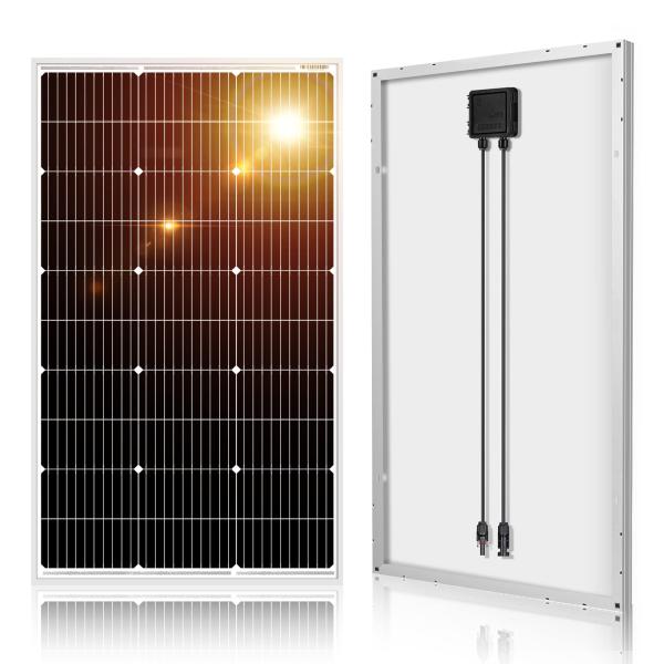 カラー：黒サイズ：100w　製品の外形寸法：長さ： 97.5 cm　幅： 56.5 cm　厚さ（高さ）： 2.5 cm【超高変換効率、低照度環境でも使用可能】DOKIOソーラーパネル100ｗは、20％以上の超高発電効率を達成する単結晶ソーラ...