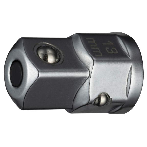 カラー：シルバーサイズ：RA3:差込角:9.5mm(3/8")ラチェットめがねレンチ適応サイズ:13mm差込角:9.5mm寸法(D1):15mm、(L1):10mm、(L):23mm生産国:日本