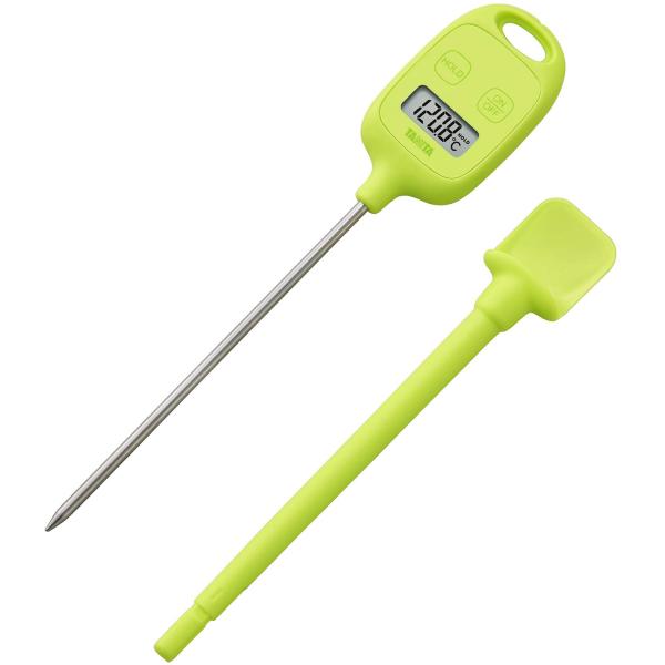 カラー：03)グリーンサイズ：スティック温度計スタイル：防滴使用電池:CR2032×1個 (お試し用電池付属)最小表示:0.1度、表示周期:1秒毎サイズ(約):幅4.3×奥行1.5×高さ22.1cm測定温度範囲:-50~240度付属品:取扱...