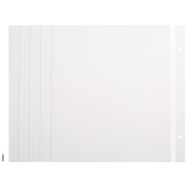 カラー：ホワイトサイズ：Lサイズ : 縦325×横315mm貼付有効サイズ : 縦307×横262mm規格 : Lサイズ・プラコート台紙(ホワイト)5枚補充用ビス2本付タイトルカード付