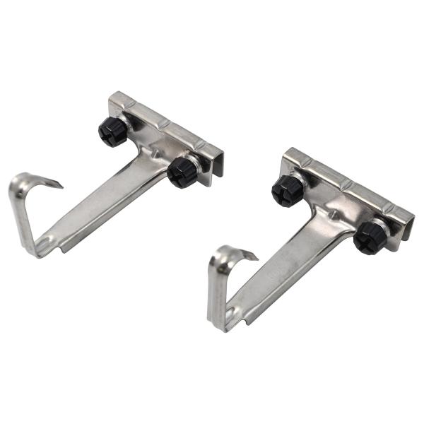 カラー：シルバーサイズ：普通サイズサイズ:幅6×長さ9cm素材・材質:本体=ステンレス ネジ=ジュラコン樹脂生産国:中国セット内容・付属品:2個入耐荷重:2本・3kg