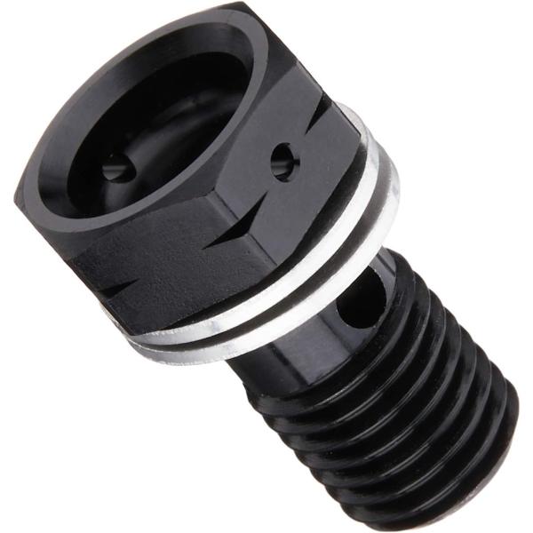 カラー：ブラック汎用M10×18×P1.25ワイヤーロック通し穴加工済補修用バンジョーアルミワッシャー : 0900-771-90001(2個1セット)キタコ製オイルクーラーの取り出し部に使用している高強度のアルミ材を採用したユニオンボルトです