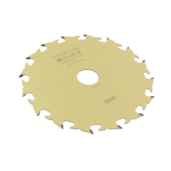 カラー：ゴールドサイズ：外径125mmX刃厚1.4mmX刃数16PX内径20mmスタイル：チップソーサイディング用チップソーです。ハケが良く軽快に切断でき直進性が向上しきます。窯業サイディングボード・ケイカル板・ALC・フレキシブルボード・...