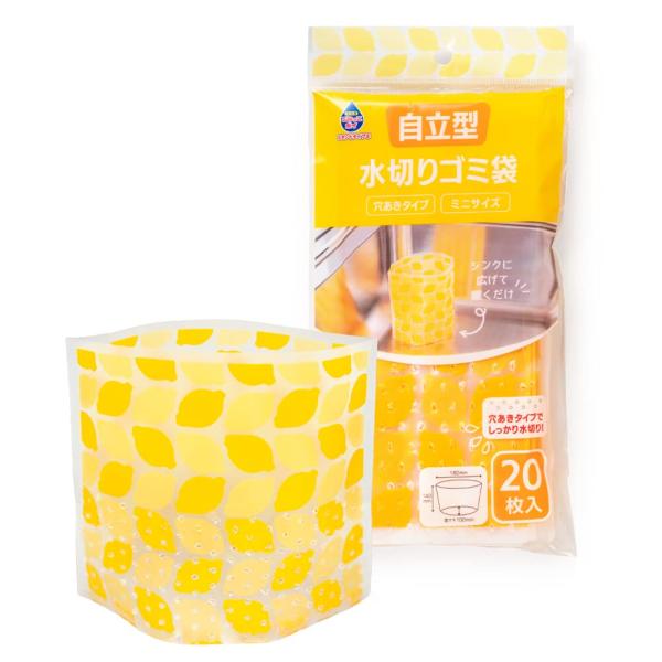 カラー：レモン柄 ミニサイズ：約14×18×11cmスタイル：20枚本体サイズ：約縦14×横18×マチ11cm本体重量：約3g原材料名：高密度ポリエチレン生産国：フィリピン、タイ耐冷温度：-30℃