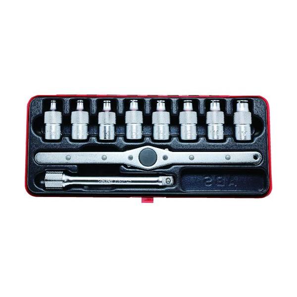 サイズ：タップ径 : M3~M14仕様:3/8(9.5mm)SQ. タップホルダーセット 10ヶ組 3261/メタルケース(W240×H100×T32mm)重量(g):1050