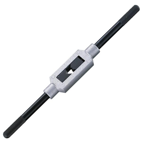 カラー：黒、シルバーサイズ：タップ使用範囲:M1~M6スタイル：タップ使用範囲:M1-M6サイズ:全長168×全幅20×厚さ12mm質量:80g用途:タップの保持、めねじのねじ山形成、つぶれ修正に材質:スチールタップ使用範囲:M1〜M6