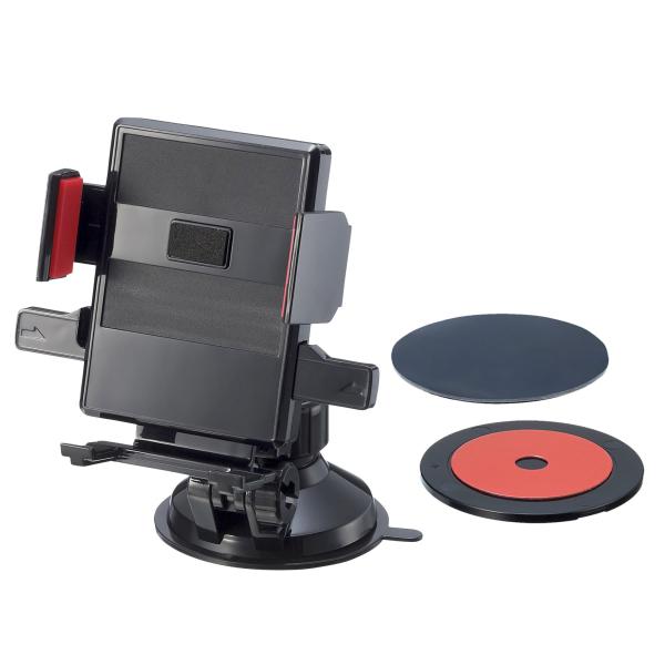 カラー：なしスタイル：吸盤貼付けオートキャッチ機能搭載でスマートフォンやi Phoneをワンタッチで着脱できます。スマートフォンを固定したままボールジョイントで縦横に向きが簡単変えられます。3D可動で正面・左右が360＆deg;回転して、前...