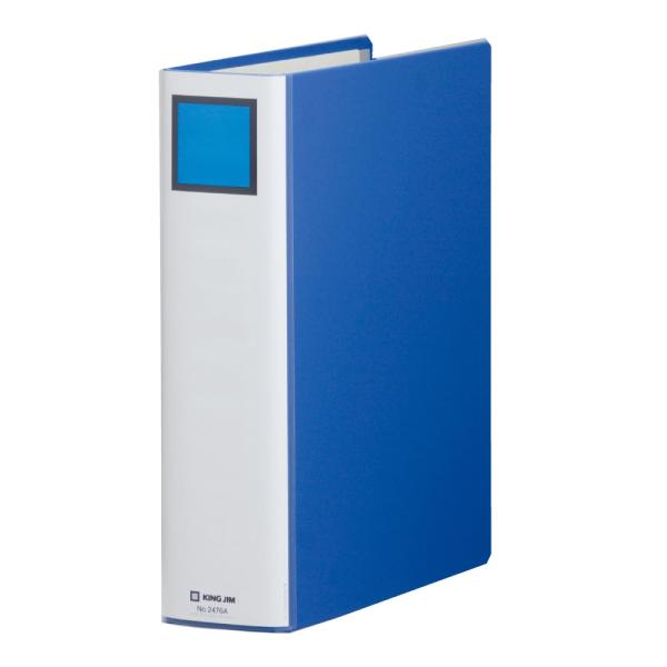 カラー：アオサイズ：60mm規格:A4判タテ型 背幅:76mm 綴じ厚:60mm適正収容:600枚 本体色:青 外寸:縦307×横243mm穴数:2穴 穴間隔:80mm 貼表紙材質:オレフィン素材貼表紙,表紙芯材=古紙使用 表紙が丈夫 入数:1冊