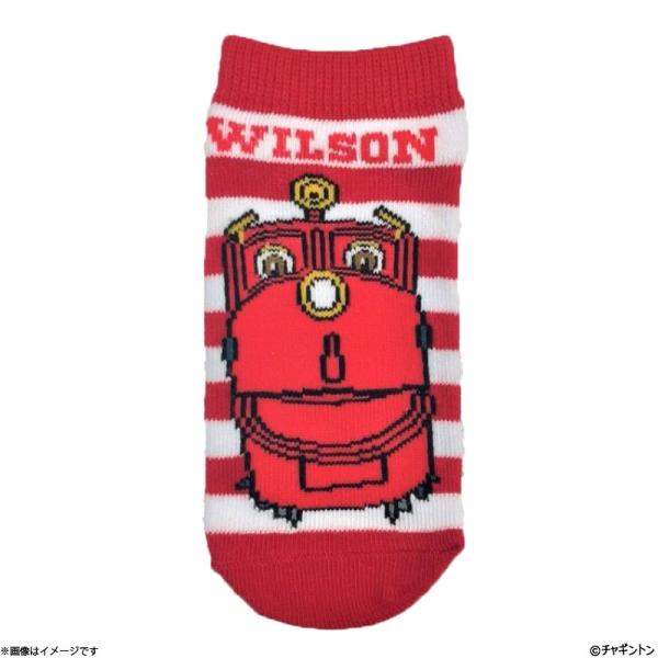 【サイズ】約13cm〜約18cm【素材】綿、ポリエステル、その他ウィルソンがプリントされたボーダー柄くつしたです。オフィシャルグッズ フジテレビ chuggington つるの剛士 岸本理沙