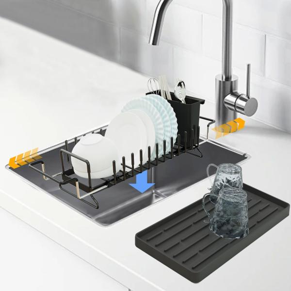 商品詳細サイズ・容量 材質 ステンレス鋼, シリコーン, 合金鋼 商品の寸法 16.5奥行き x 34.7幅 x 10高さ cm色 ブラック取り付けタイプ カウンタートップマウント 滑り止め付き伸縮タイプメーカー ママ倉省スペース カトラリ...