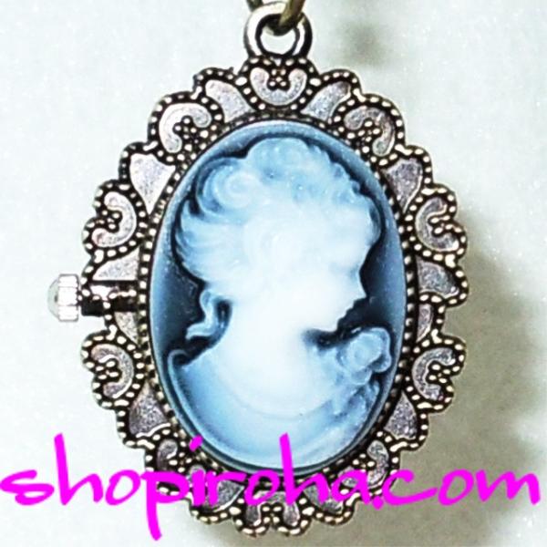 アンティークなクイーンのカメオのネックレス ヴァンパイア・ダイアリーズで出演キャサリン・ピアース / カトリーナ・ペトロヴァ役ニーナ・ドブレフ着用風ペンダントリバーシブルペンダントウォッチエレガントで繊細表情がとても美しいカメオ時計デスク周...
