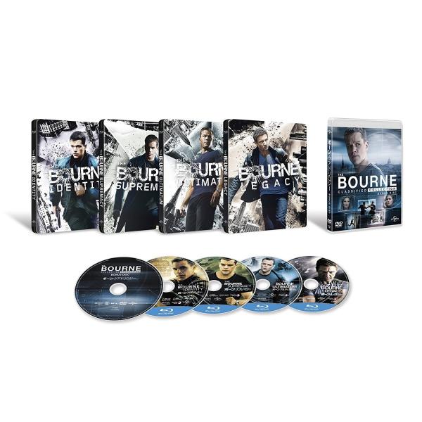 記憶を失った男の戦いを描いた大ヒットサスペンスアクション4作品を収めたスチールブック4種約104分に及ぶ新規映像の特典ディスクDVD(トールケース)の5枚組セット【Amazon.co.jp限定】スチールブック仕様『ボーン・アイデンティティー...