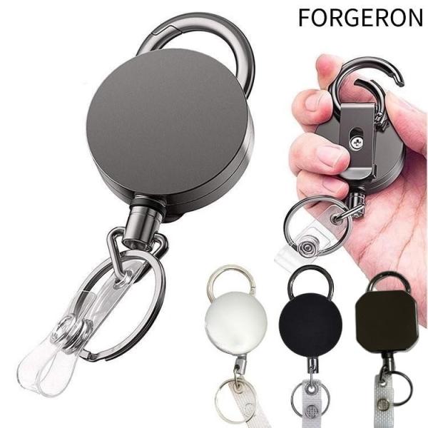 丸型カラビナがおしゃれな自動巻取り型のキーホルダーバッグやベルトループにワンタッチで装着でき、落としたり無くしにくくなります伸縮リール式なので取り付けたまま鍵などが使用できるのもポイント裏面はクリップになっており、ポケット等に挟んで取り付け...